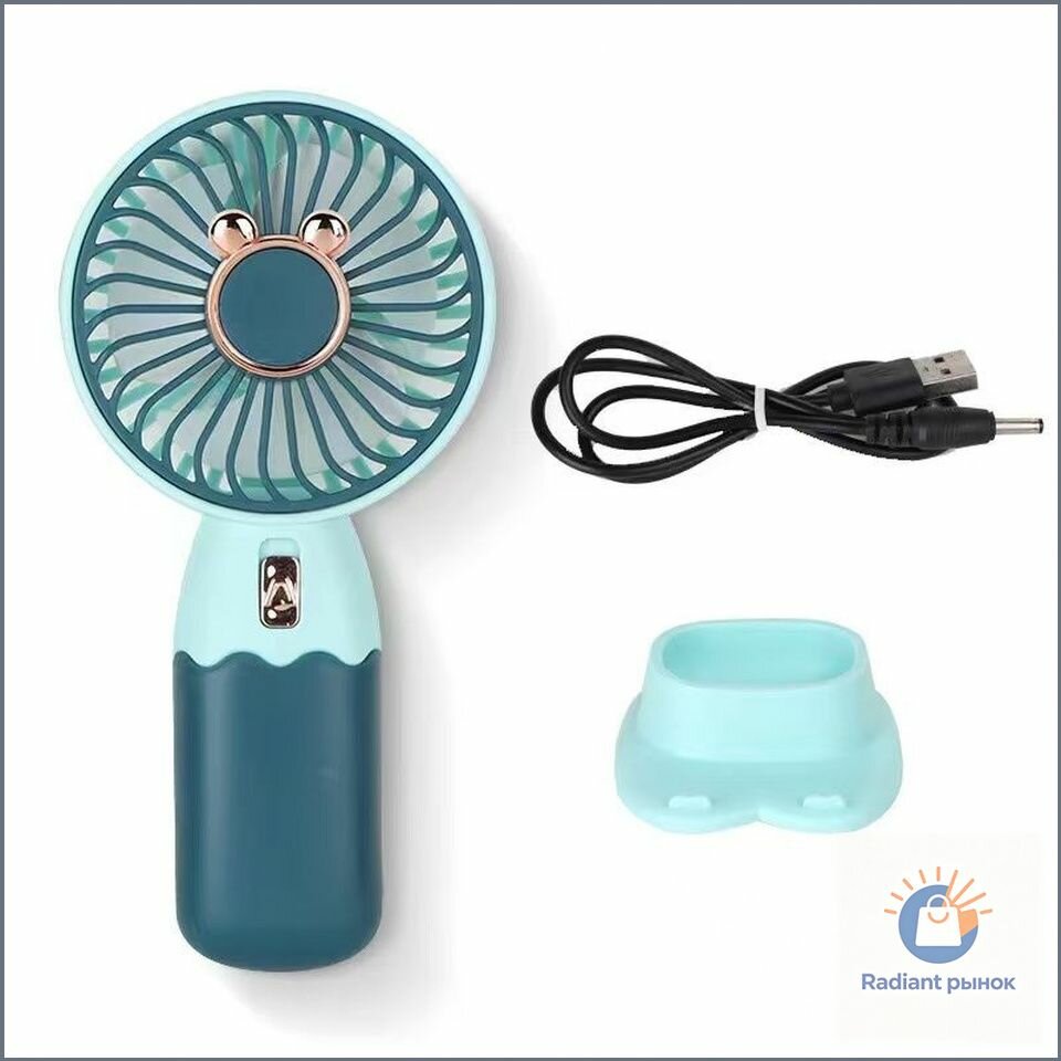 Портативный вентилятор Бесшумный ручной вентилятор mini fan, зеленый