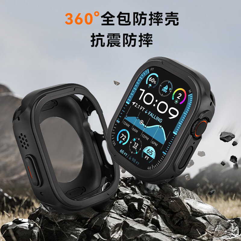 Серый чехол для Apple Watch Series 10/11 45 мм - Ударопрочный, Защита от царапин, Прочный дизайн