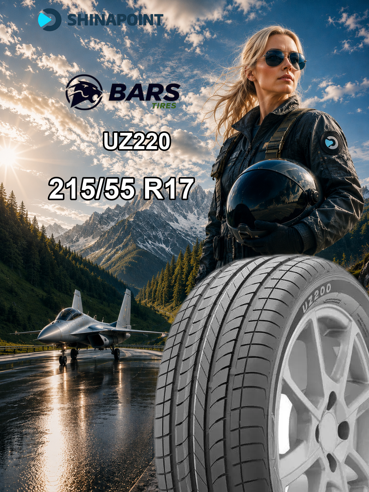 Шины летние R17 215 55 94 V автомобильная летняя резина лето шина BARS модель UZ220