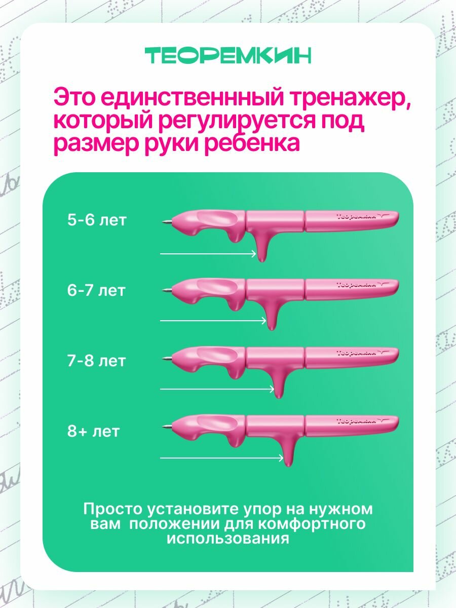 Ручка тренажер первокласснику, дошкольнику Теоремкин, для левши и правши — фото 1