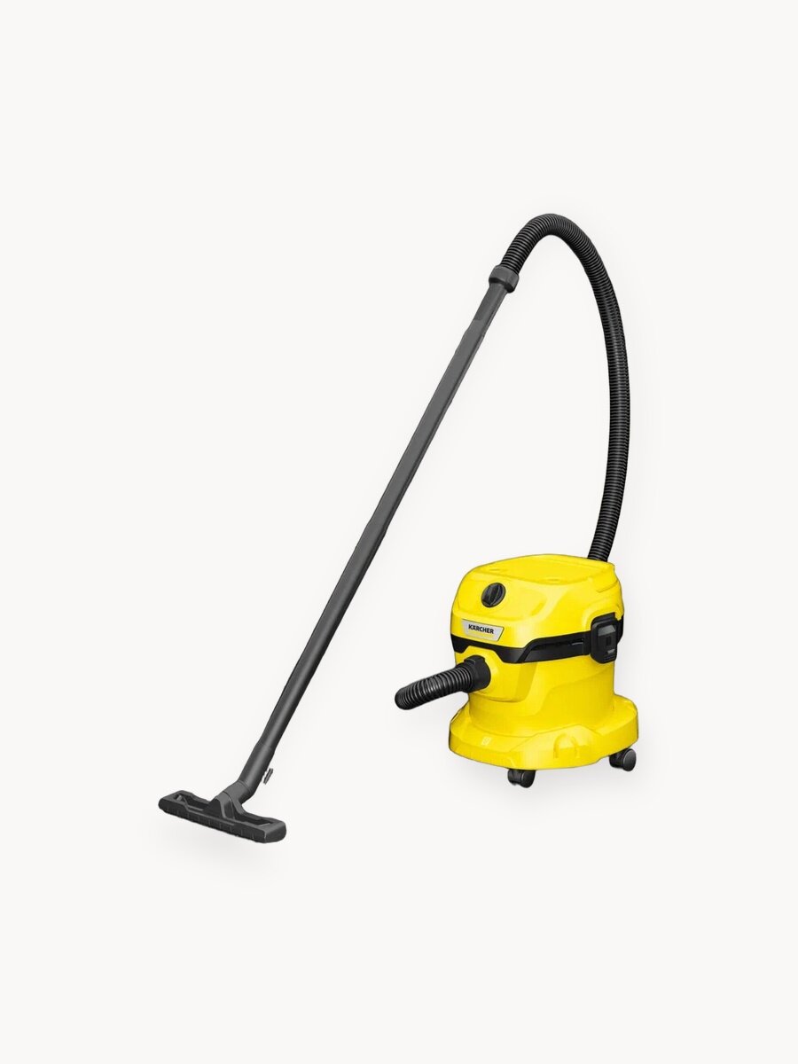 Пылесос Karcher WD 2 Plus V-12/4/18 для дома, мощность 1000 Вт, для сухой и влажной уборки, желтый