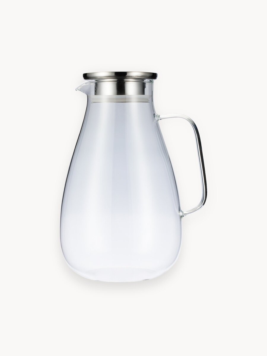 Кувшин для воды 2,6 л стеклянный, графин для воды с фильтром