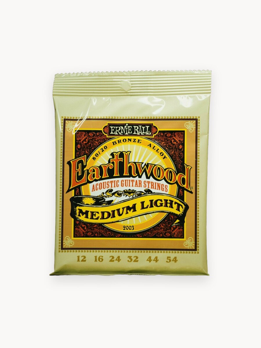 Ernie Ball 2003 Earthwood 80/20 Bronze Medium Light (12-16-24w-32-44-54) Струны для акустической гитары