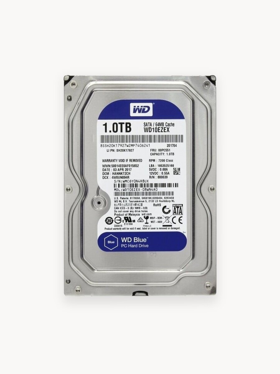 Жесткий диск Western Digital WD10EZEX 1Tb SATAIII 3,5" HDD