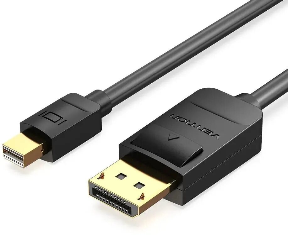 Кабель аудио-видео VENTION HAAB, miniDisplayport (m) - DisplayPort (m), ver 1.2, AWG28/32, медь бескислородная, 3м, GOLD, черный