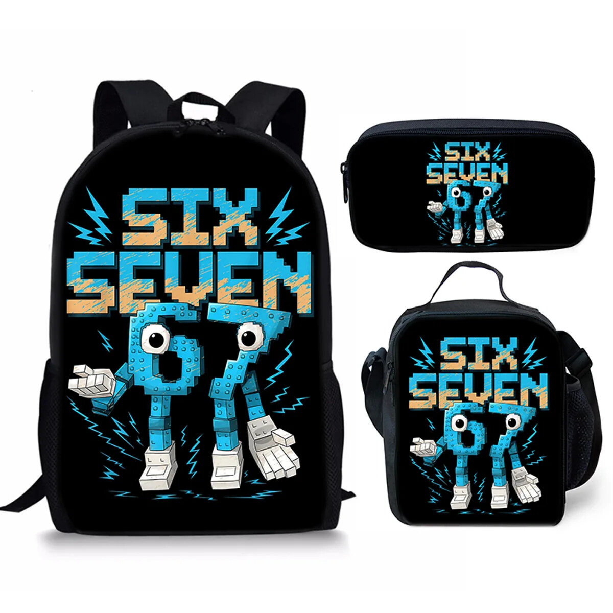 SIXSEVEN67 Рюкзак школьный набор 17 см с ланчбоксом и пеналом Цвет：Мятный зеленыйРазмер：Ланчбокс