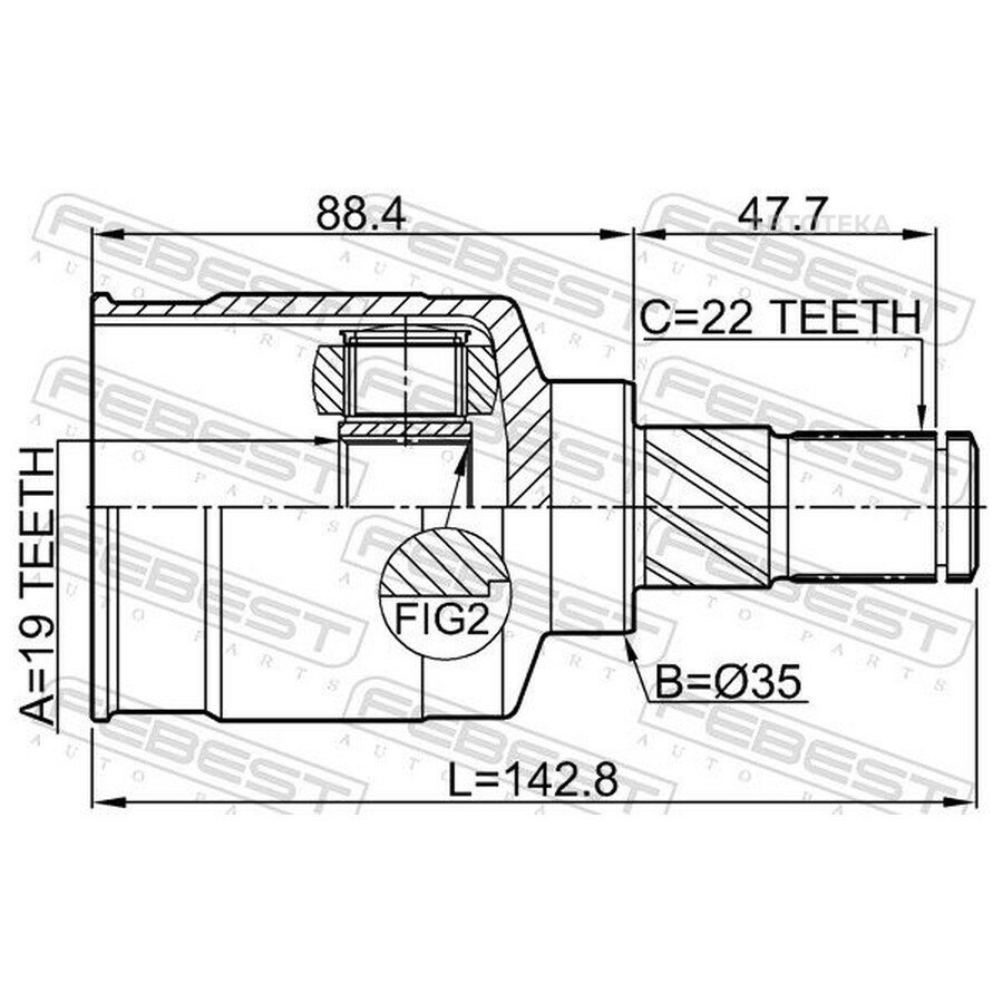 ШРУС SUZUKI IGNIS RG413-4 внутр. лев. FEBEST 0711RG413LH
