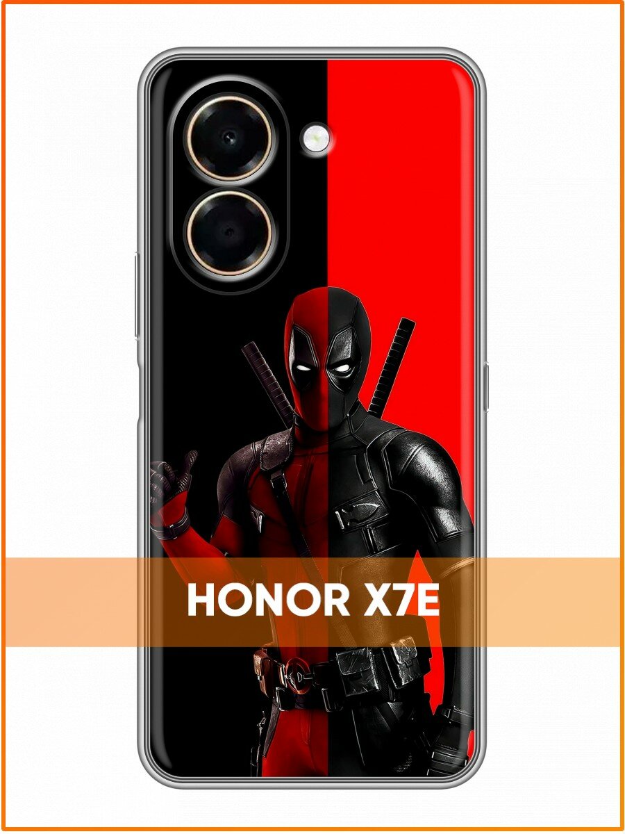 Чехол для Honor X7e с принтом Дэдпул (Хонор Х7е)