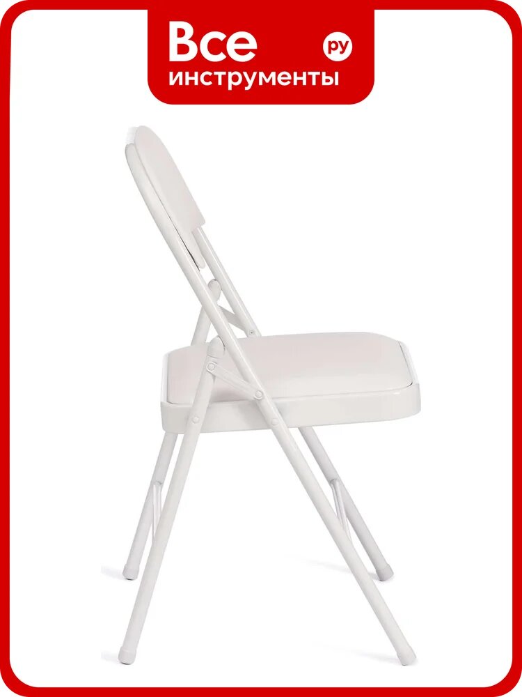 Складной стул Tetchair folder 3022g, каркас: металл, сиденье/спинка: экокожа, 46.5x47.5x79 см, white (белый) / white (белый), 6 шт. 20101
