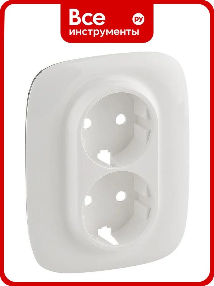 Лицевая панель для двойной силовой розетки Legrand Valena ALLURE 2x2К+З, белая 754955