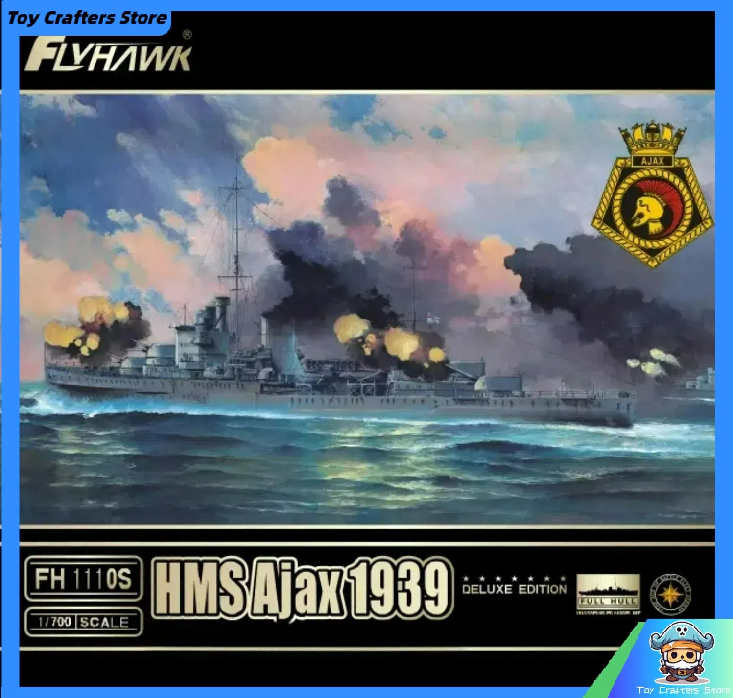 Flyhawk FH1110S 1/700 HMS Cruiser Ajax 1939 Роскошная версия Модель сборки военного корабля