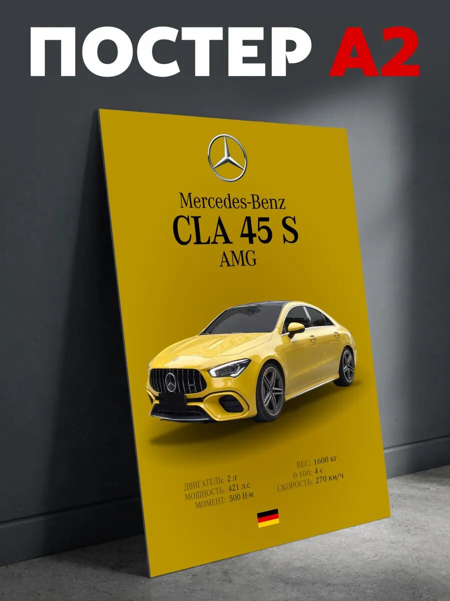 Постер на стену Mercedes-Benz CLA 45 S AMG плакат А2