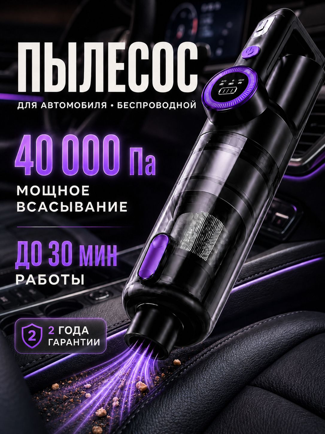 Пылесос для автомобиля беспроводной мощный