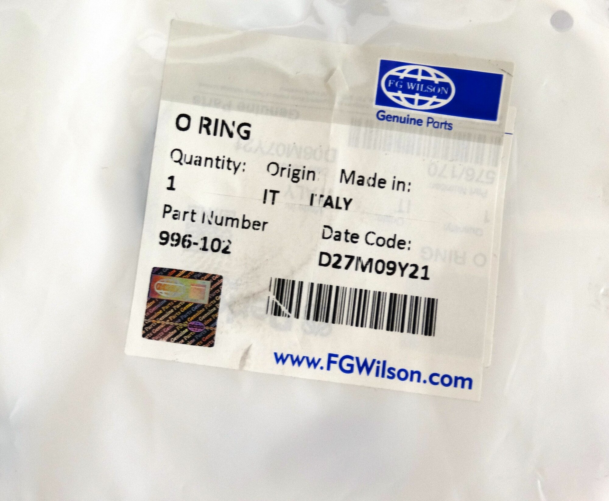 Прокладка. Оригинал FG WILSON 996-102 (Perkins 576/170)