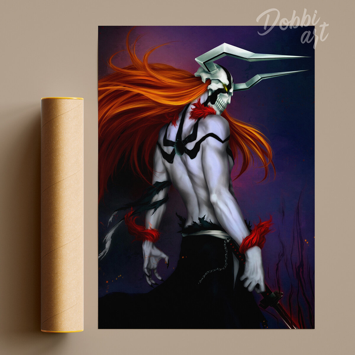 Постер Блич 60х80 см без рамы/ Bleach/ Аниме, манга/ Постер для интерьера/ Декор на стену/ Постер для дома, офиса/ Плакат интерьерный/ Плакат Аниме/ Ичиго Куросаки/ Пустой/ Подарок парню/ Подарок девушке/ Картина для интерьера