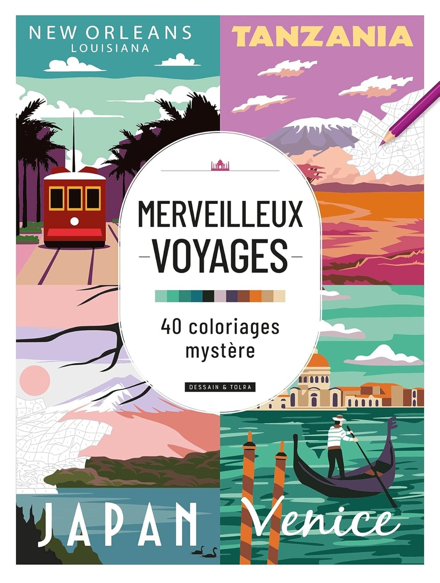 Раскраска по номерам Merveilleux voyages - Мервейские путешествия 40 загадочных раскрасок, 96 стр. - 2295014956