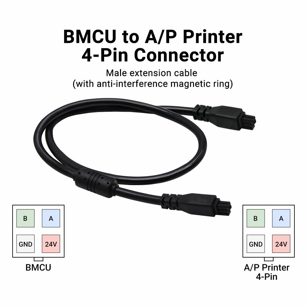 Bambu Lab 4-pin Автоматическая подача BMCU для 3D-принтера с помощью мужского кабеля BMCU к многоцветному модулю принтера AP