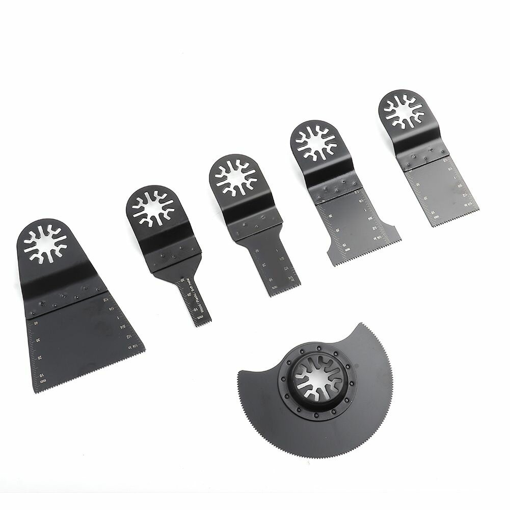 Набор из 6 стандартных осциллирующих пильных полотен для многофункциональных инструментов, высокоскоростной электроинструмент для резки дерева, металла, пластика, легко заменяется и хранится