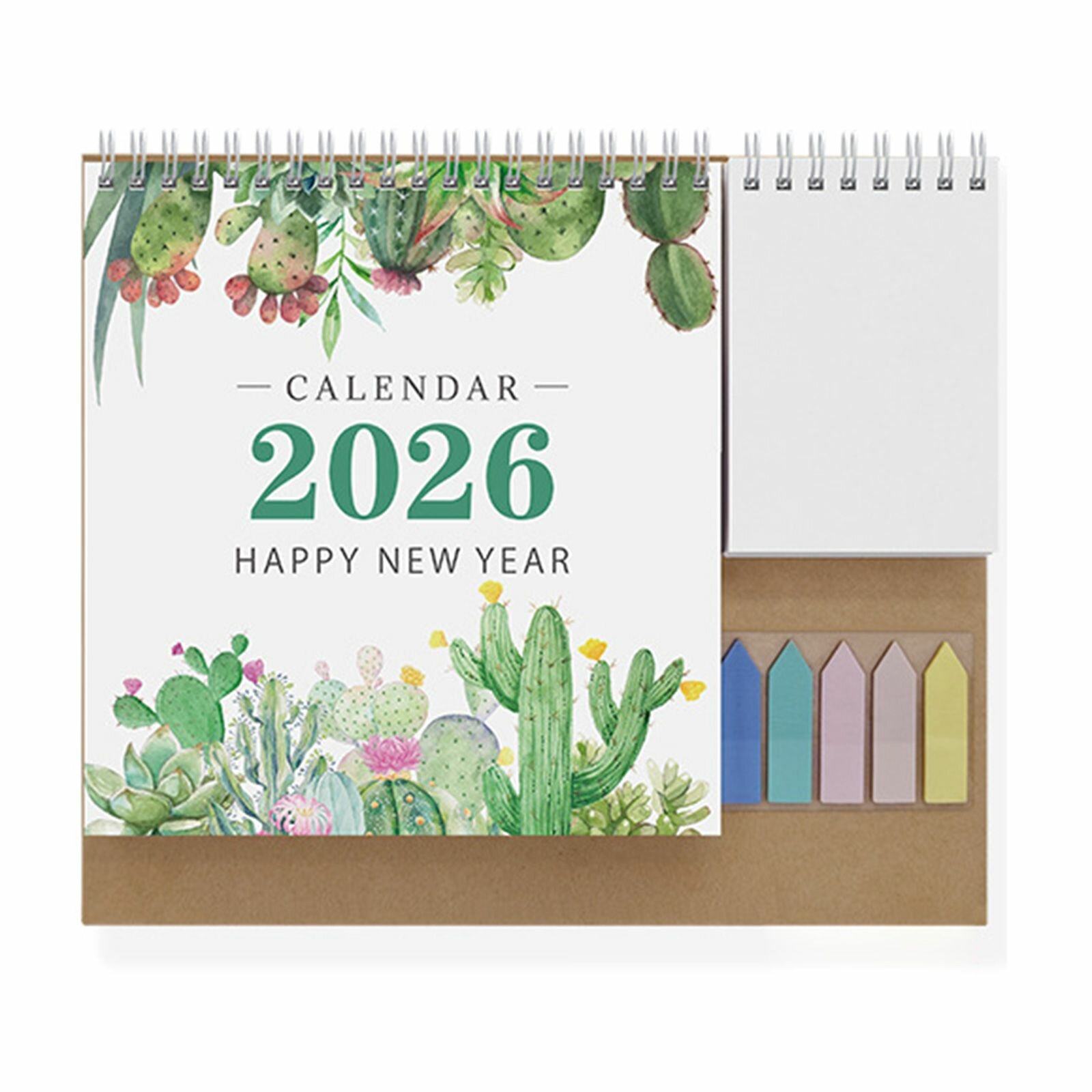 Настольный календарь на 2026 год 12 месяцев с блокнотом и наклейками
