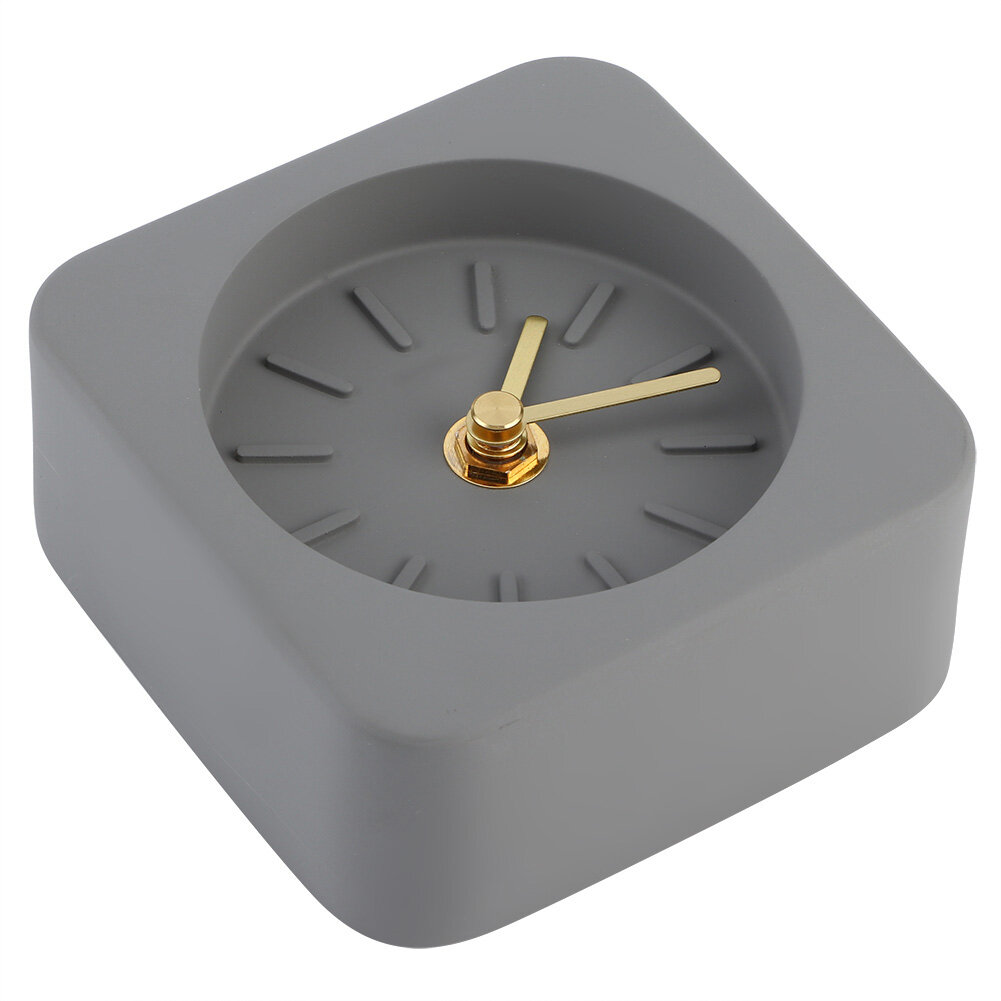 GEEKCOOK Простые квадратные цементные настольные часы для офиса, дома, гостиной, домашнего декора, серый