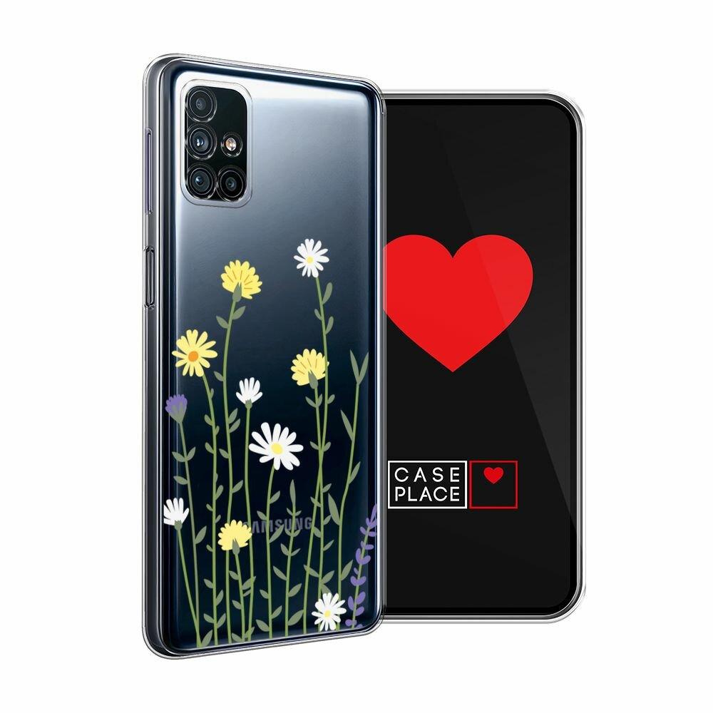 Чехол на Samsung Galaxy M31s / Самсунг Галакси M31s с принтом "Пучок полевых цветов", прозрачный — фото 1