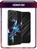 Чехол на Honor X8A / Хонор X8A с принтом "Синий цветок на черном"