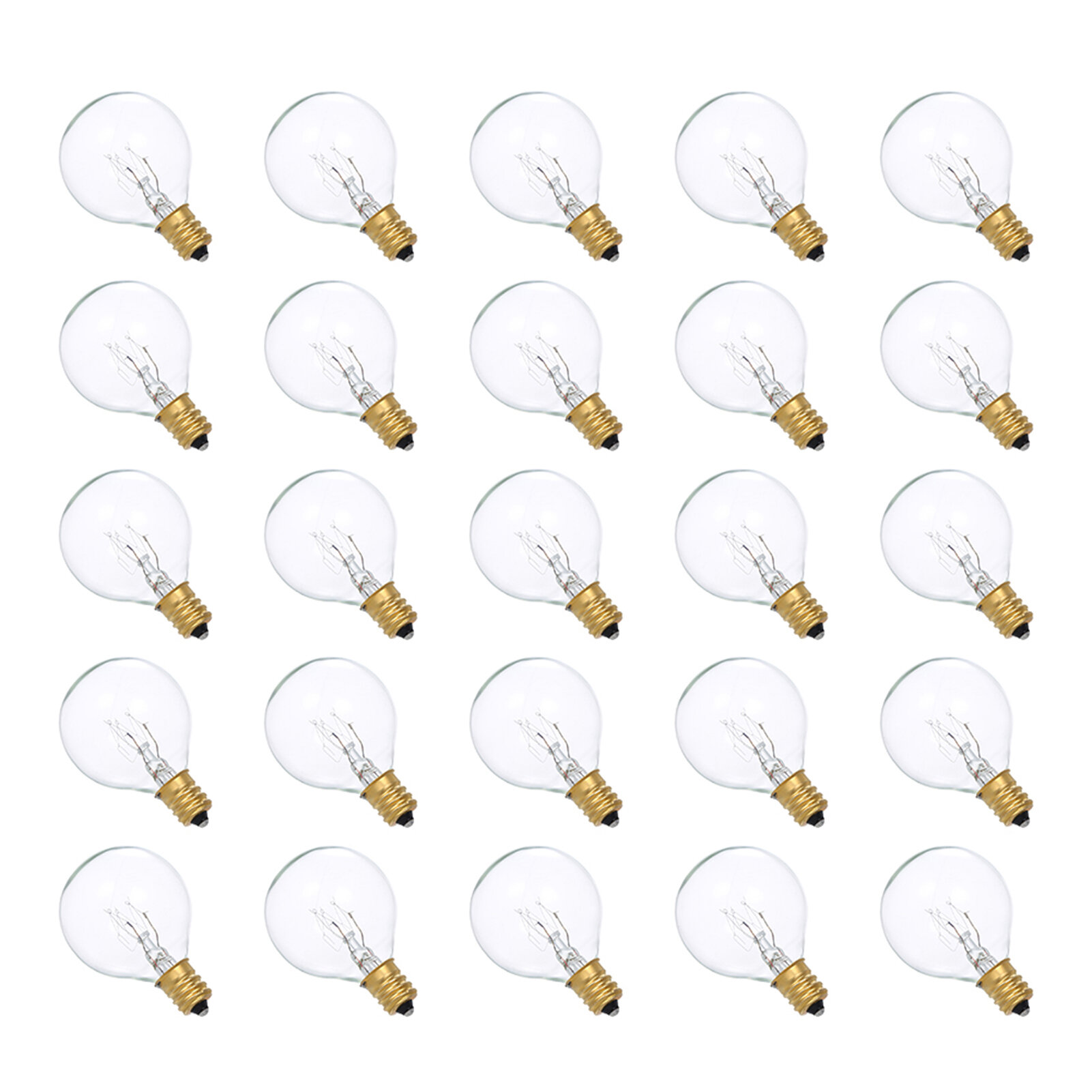 Лампа накаливания вольфрамовая G40 AC230V 25 штук E12 цоколь IP44 водонепроницаемая теплый белый для гирлянды декорации дома вечеринки свадьбы функции портативная