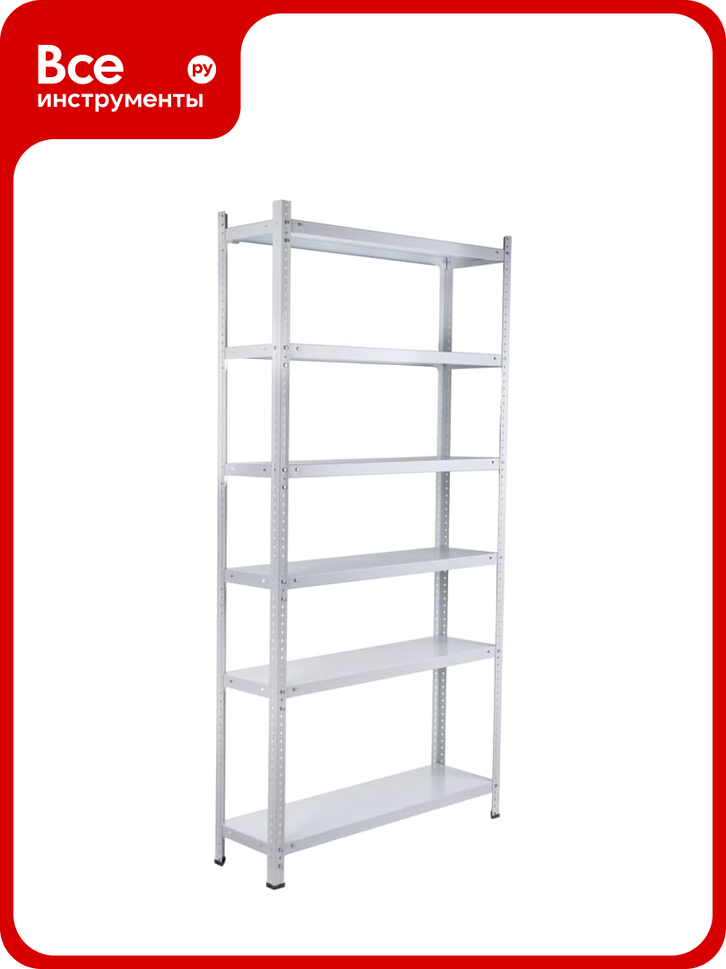 Металлический стеллаж Gigant 2000x1000x600 6 полок GST-201066, 25 мм, надежно