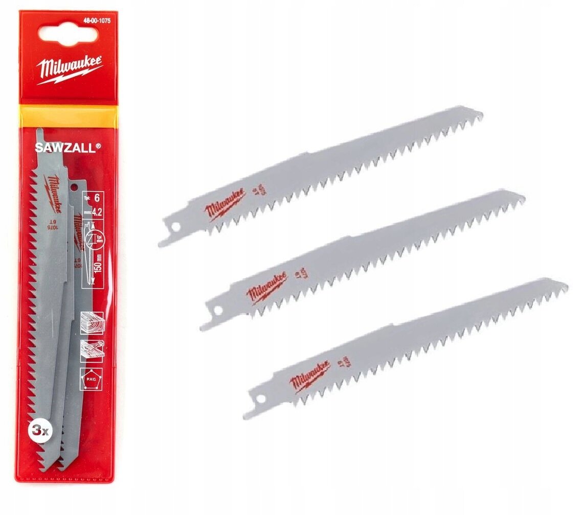 Полотно для сабельной пилы Milwaukee 48001075, биметаллическое, для дерева и пластика