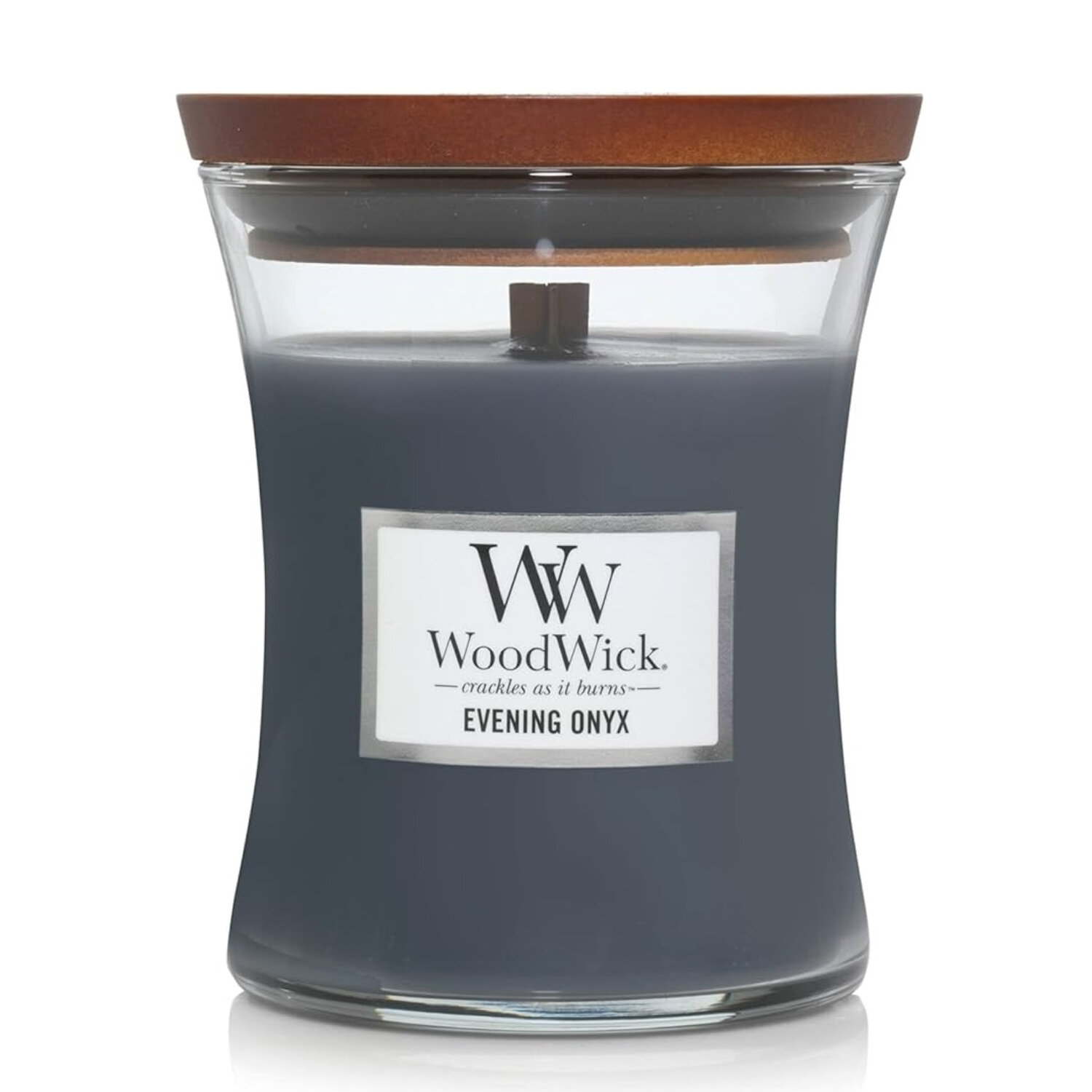 Ароматическая свеча WoodWick "Вечерний оникс/EVENING ONYX", средняя
