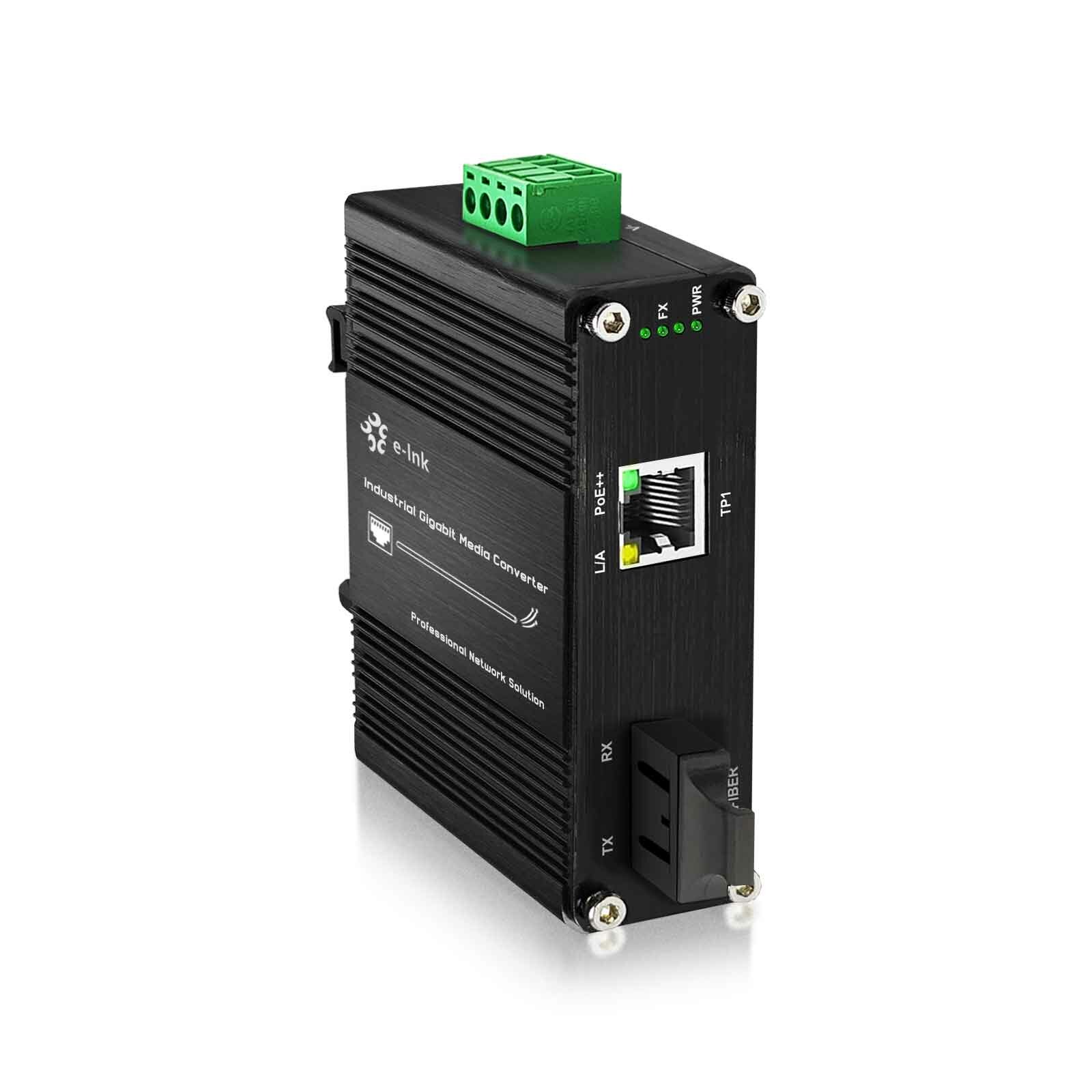 Гигабитный медиаконвертер PoE++ мощностью 90 Вт (1×RJ45 + 1×SC) — LNK-IMC3012P90