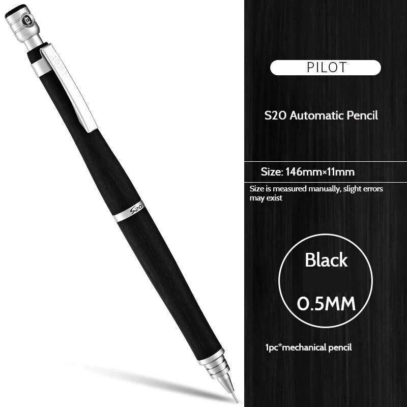 Механический карандаш PILOT HPS-2SK-D из речной конской древесины Черный, Black Pencil