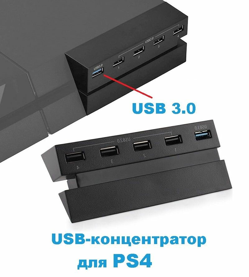 USB-хаб для PS 4 на 4 порта USB 2.0 с поддержкой USB 3.0 расширитель портов для геймпадов и устройств