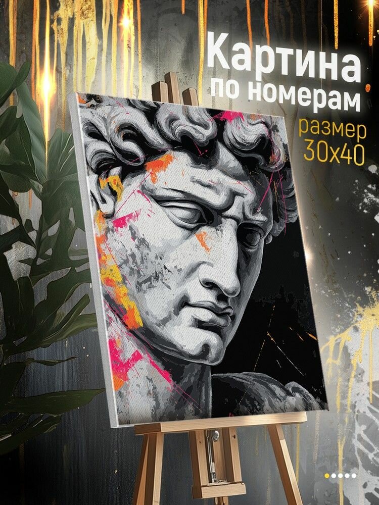 Картина по номерам на холсте Статуя Давида (y2k, холи) - 12510073 30х40 В