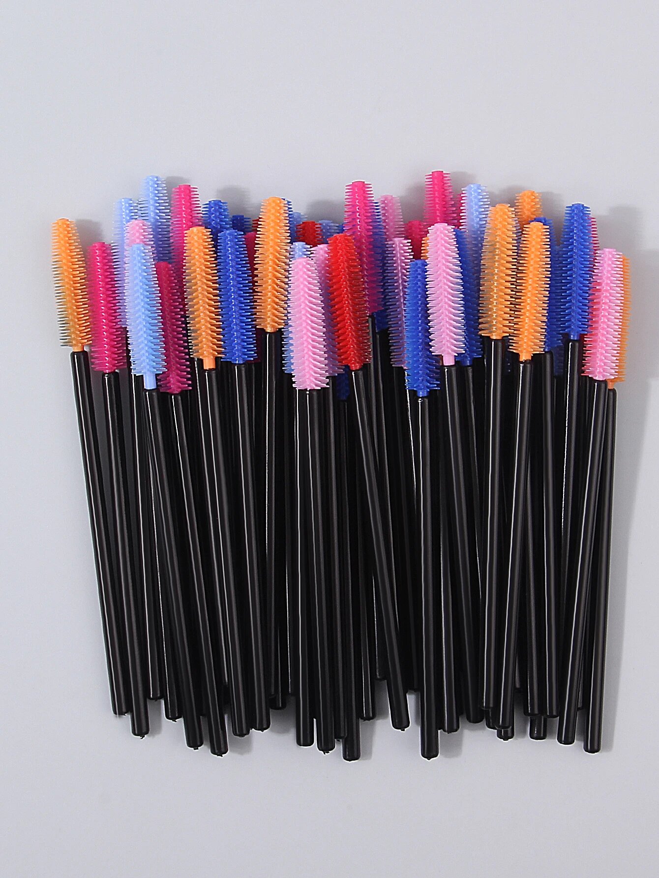 50/100 шт. Силиконовые кисти для ресниц и бровей black