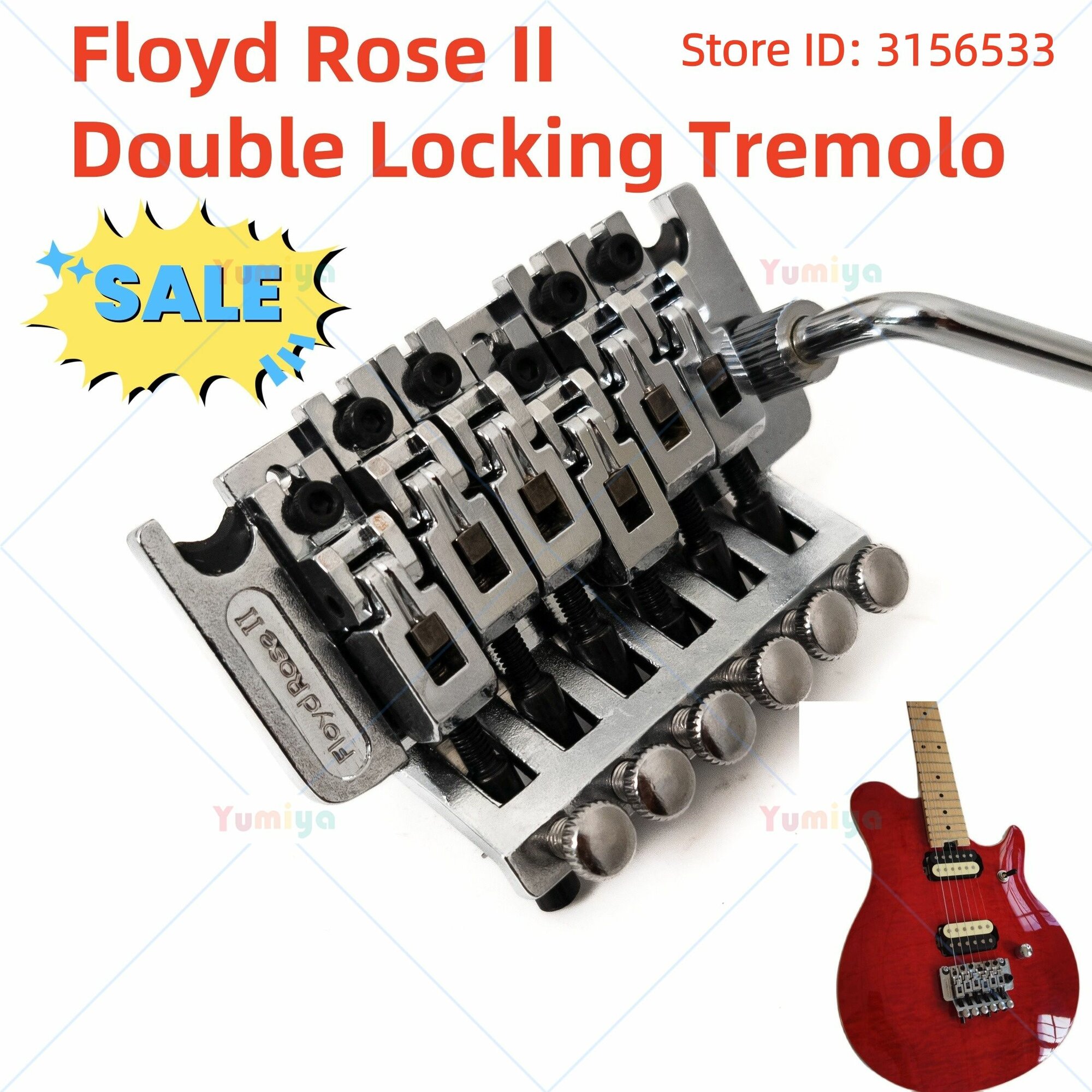 Аксессуары для бриджевой гитары Floyd Rose II с двойной фиксацией системы тремоло (черный/хром)