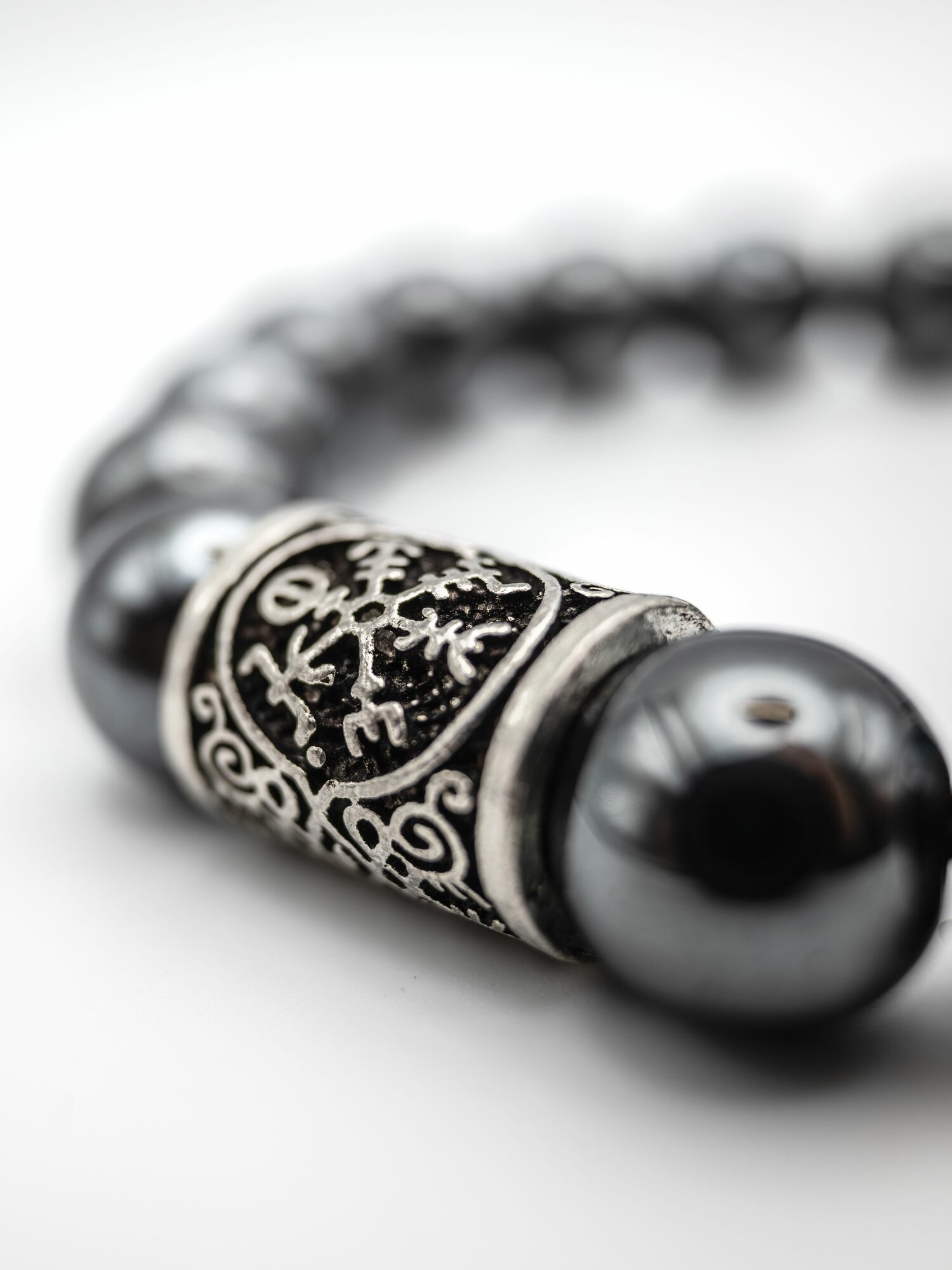 Браслет, гематит, металл