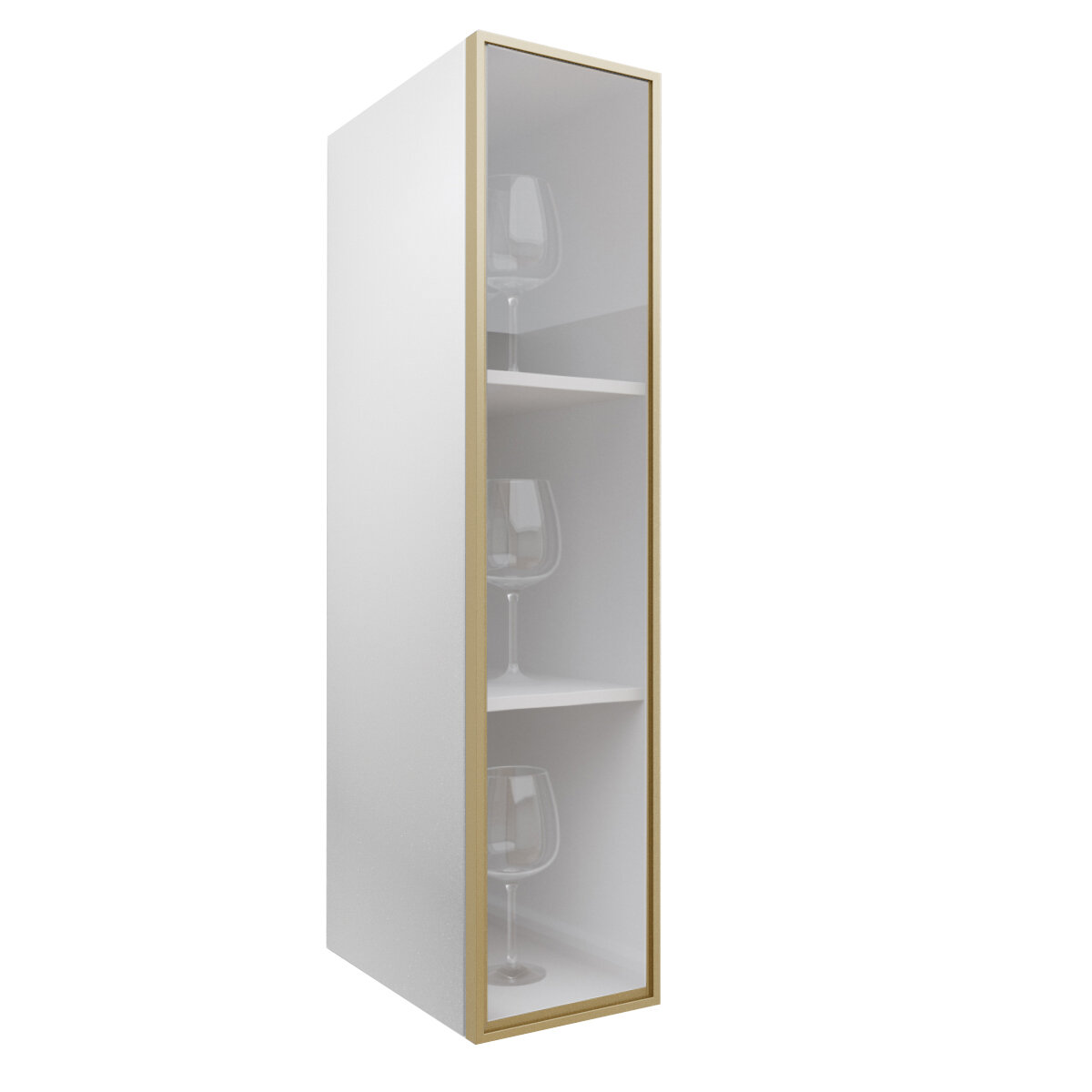 Фасад из алюминиевого профиля со стеклом Aluminum Glass 20х90 см, золото браш/бесцветное