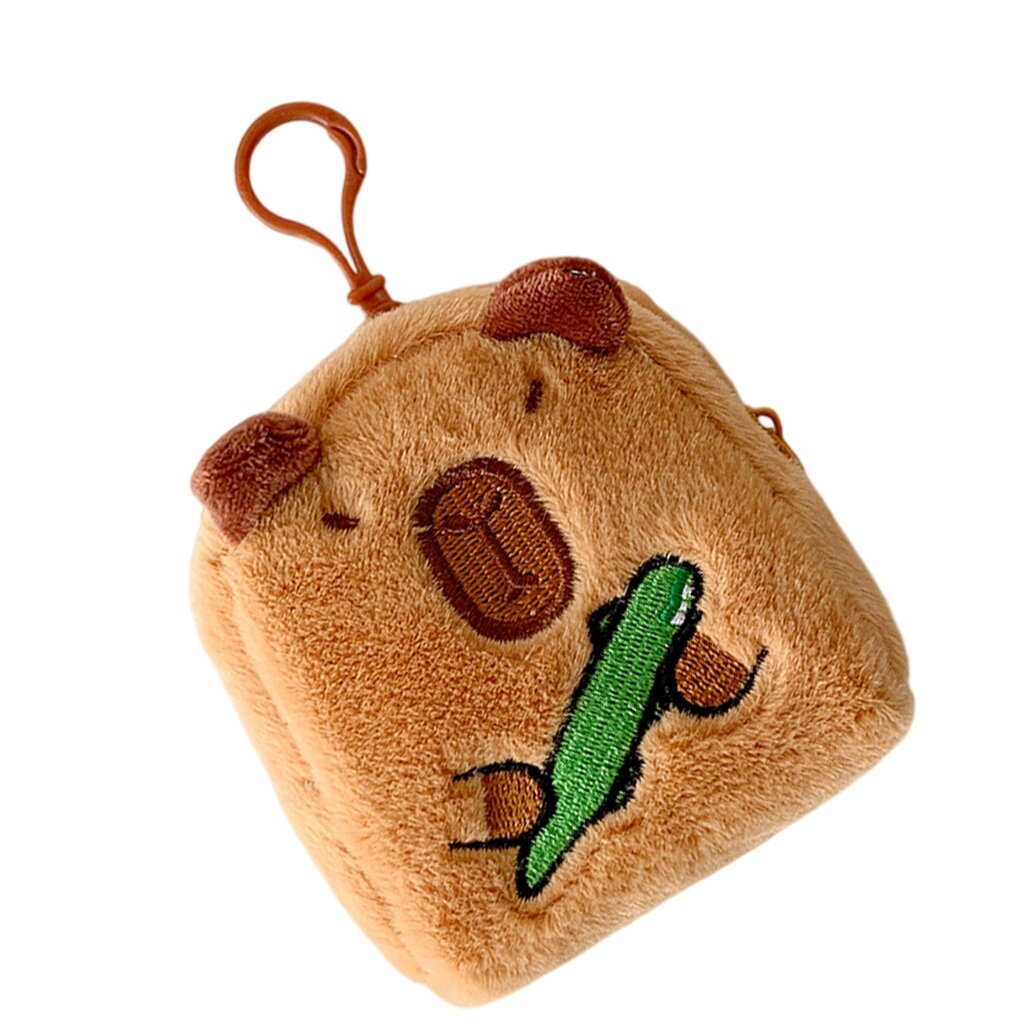Кошелек для мелочи с мультяшным животным, сумка для хранения наушников из капибары, плюшевый кошелек для монет