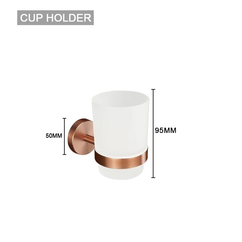 Набор аксессуаров для ванной комнаты матовое розовое золото Cup Holder