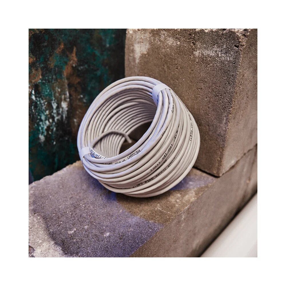 Кабель витая пара REXANT UTP 4PR 24AWG, CU, CAT5e, 100 МГц, PVC, внутренний, серый, 25 м 01-0043-25 — фото 1