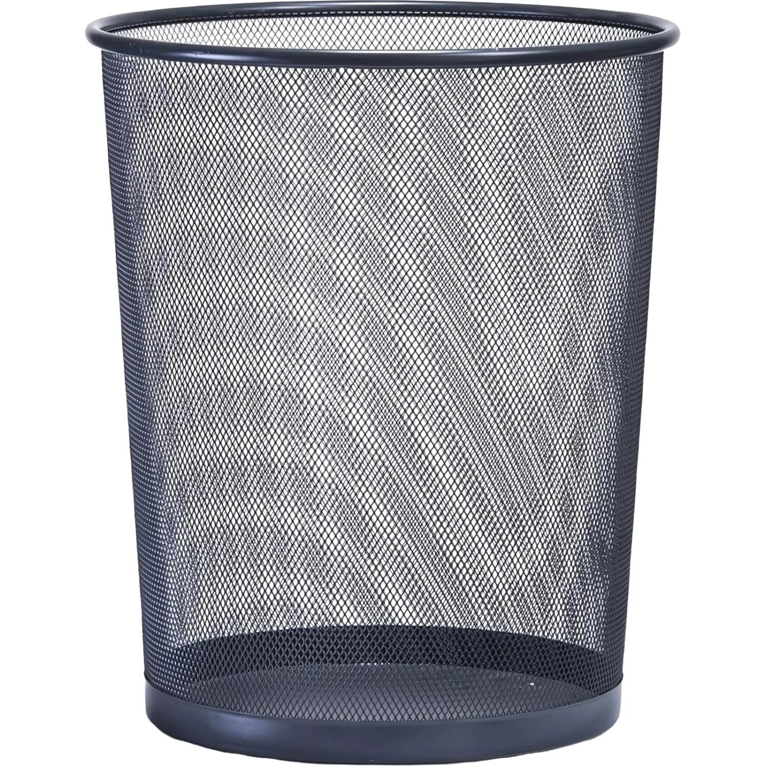 Корзина для мусора круглая Luscan метал cетка 10л черная