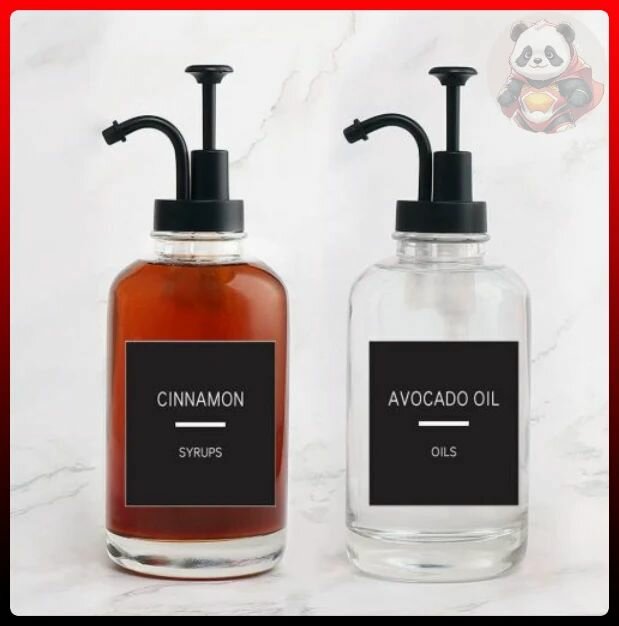 Бутылки для кофейного сиропа, круглые стеклянные, набор из двух штук