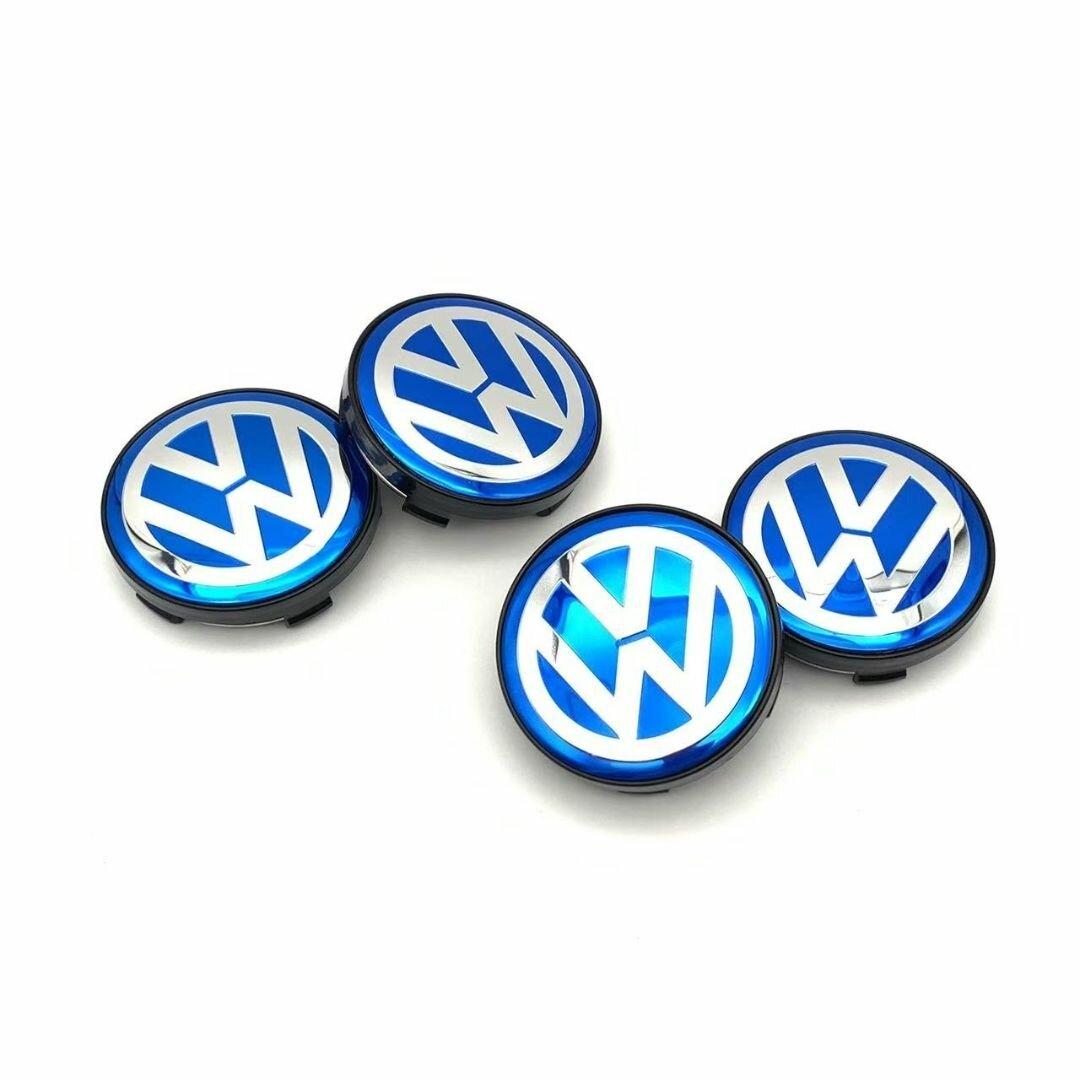Колпачок на ступицу литого диска на автомобили Volkswagen, размер 60/56/10мм, комплект 4 штуки.