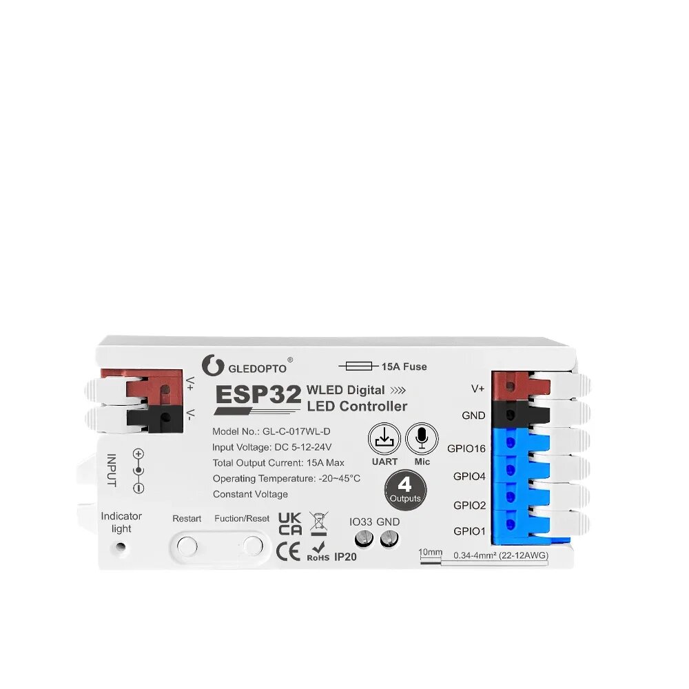ESP32 WLED LED контроллер GL-C-017WL-D, белый