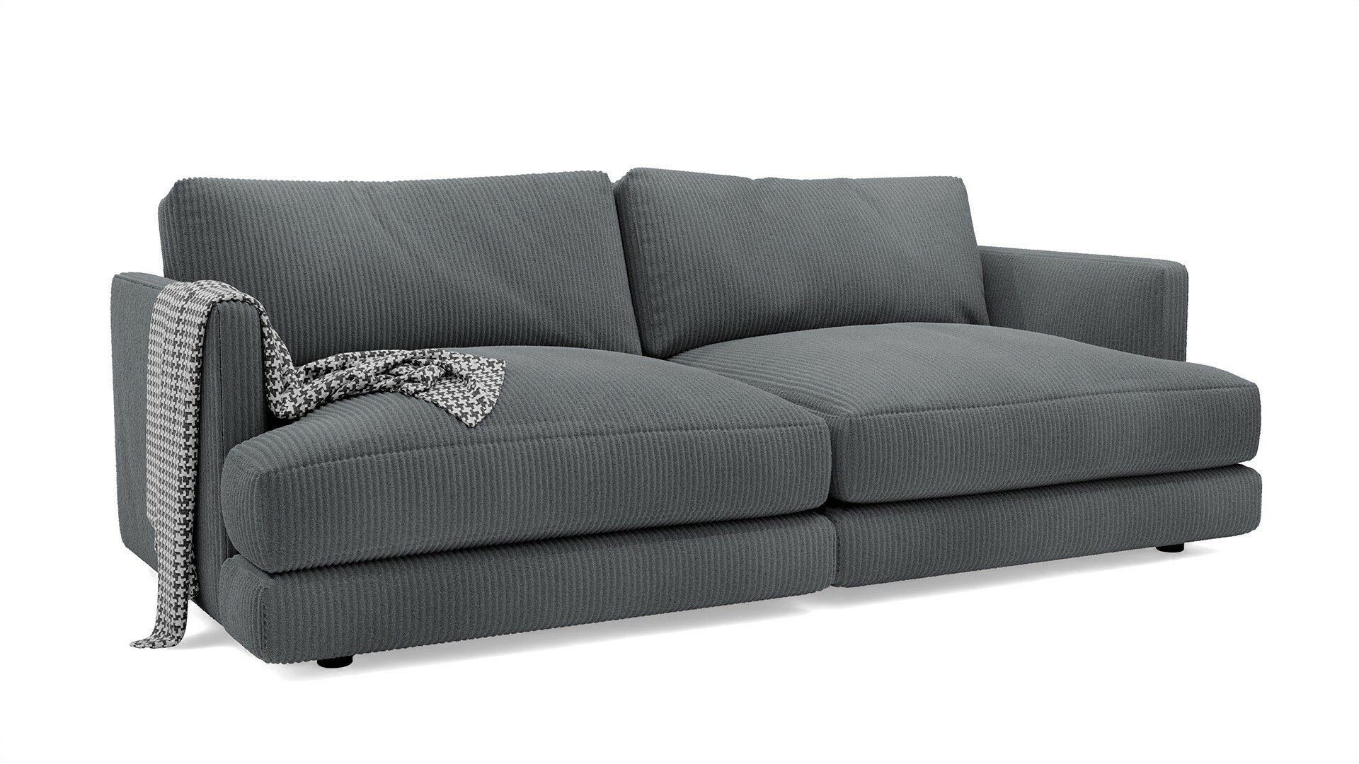 Диван Ибица 2 Cilium Steel NEW 212x105x87 см, светло-серый Вельвет, еврокнижка GOODFORM