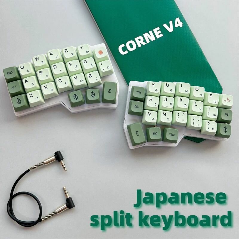 Клавиатура CORNE V4 Split с японскими клавишами проводная RGB с горячей заменой клавиш и VIAL