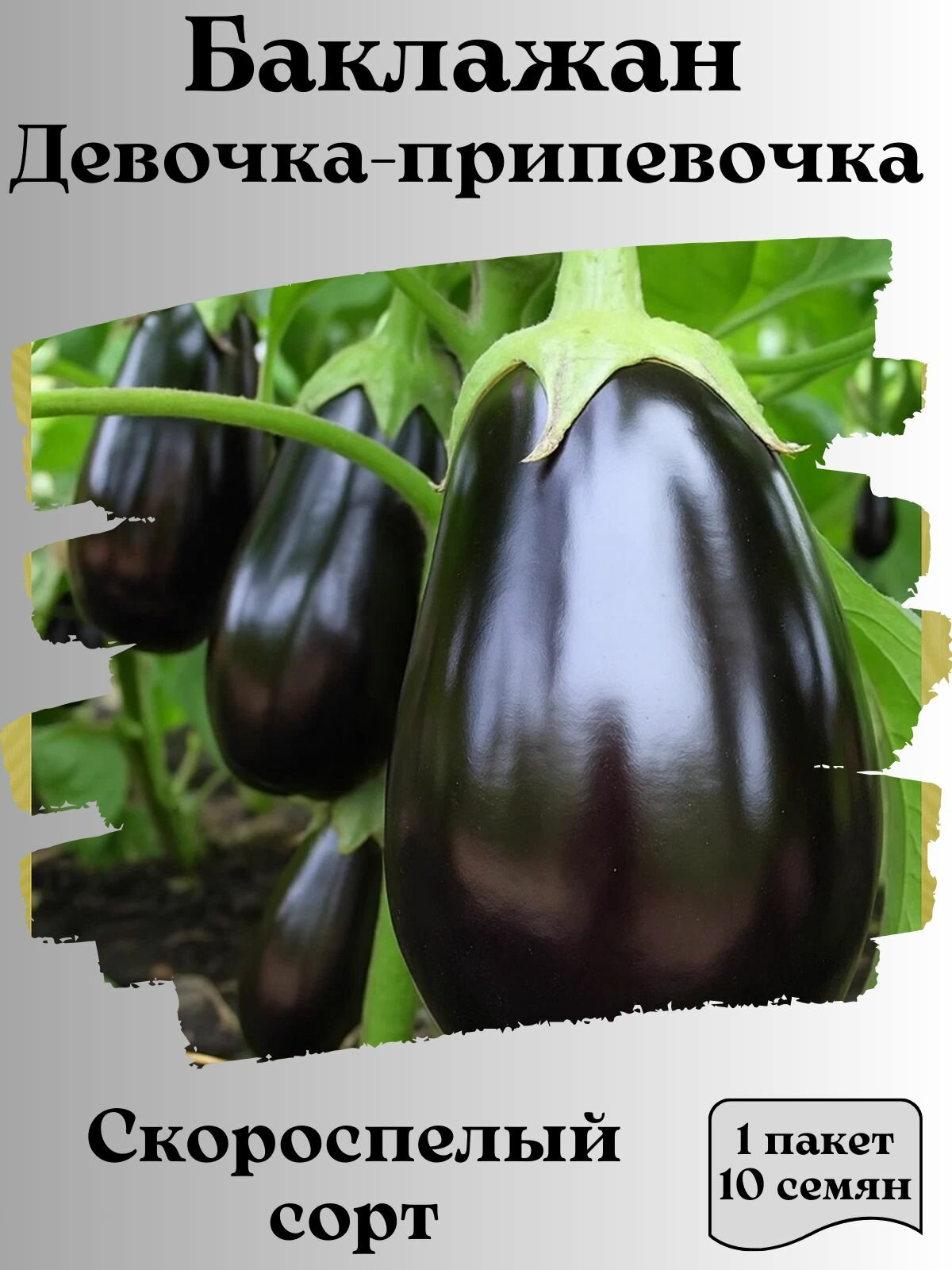 Баклажан Девочка-припевочка, семена, 10 шт, 15 гр.