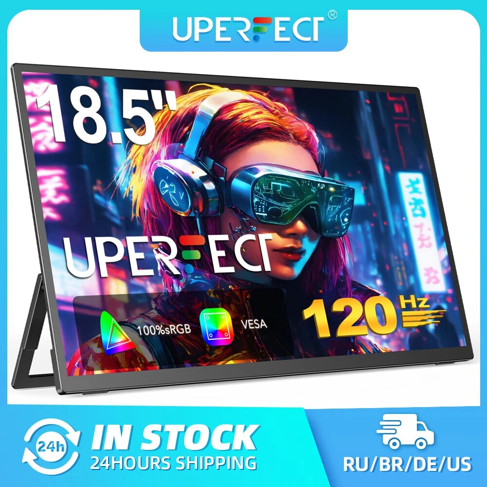 UPERFECT 18,5' портативный монитор 120Гц для игр Европейская вилка (EU Plug)