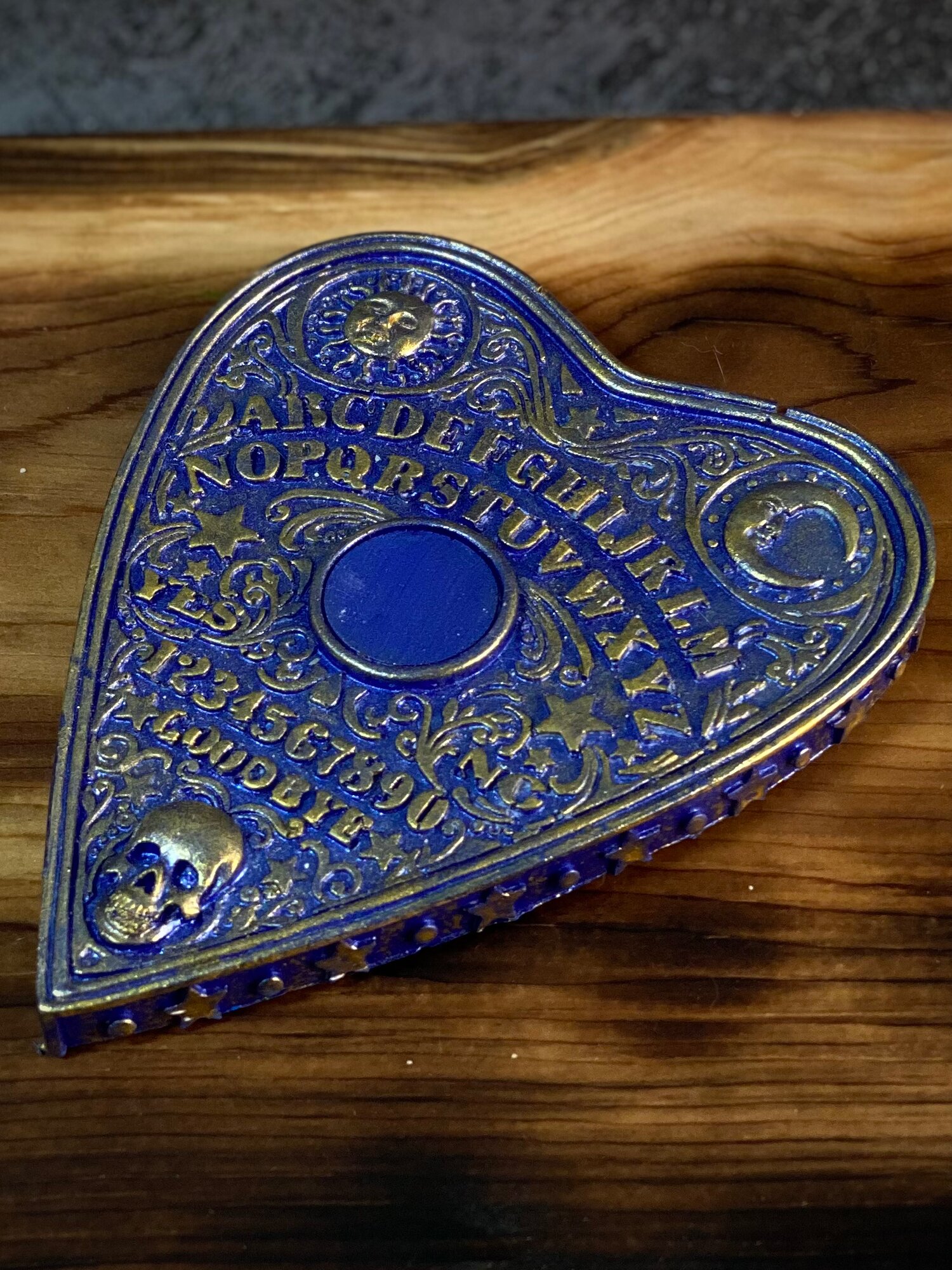 Подставка под благовония и Санто Пало Сердце Уиджи Синий Золотой из высокопрочного гипса